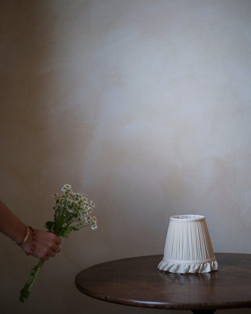 The Embroidered Cotton in Daisy Wall Light Lampshade – Imogen Pope London